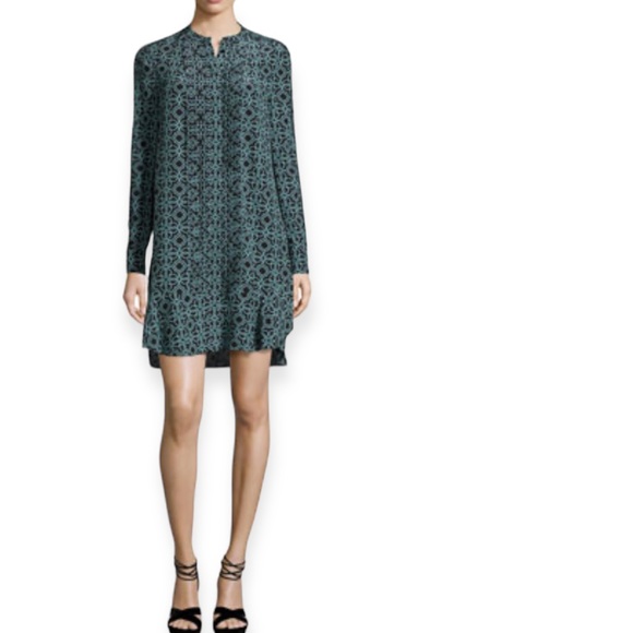 Tory Burch | Dresses | Tory Burch Silk Massey Tileprint Shirtdress ...